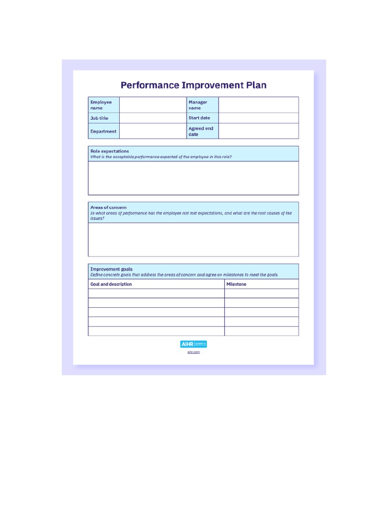 Performance Improvement Plan | PDF