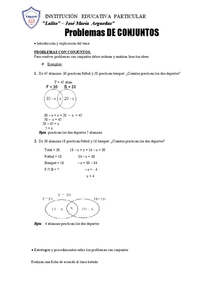 Problemas de Conjuntos | PDF
