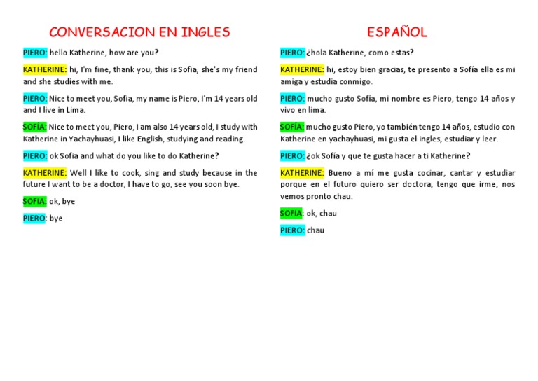 Conversacion en Ingles | PDF