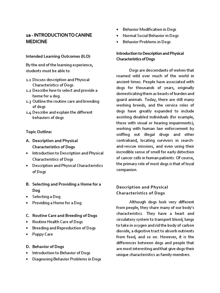 1a-Introduction-to-Canine-Medicine | PDF | Nail (Anatomy) | Dogs