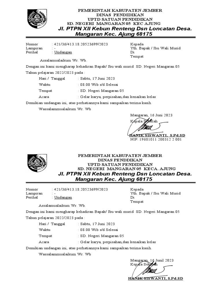 Undangan SDN Mang. 05 | PDF