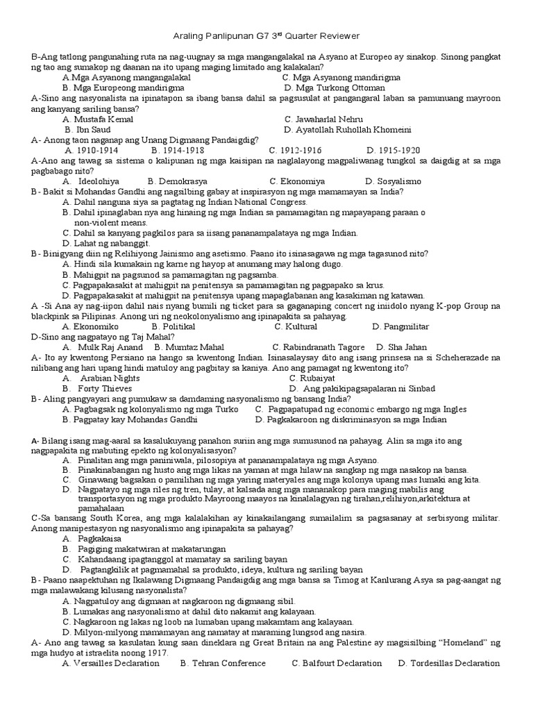 Ap7 Q3 Reviewer | PDF