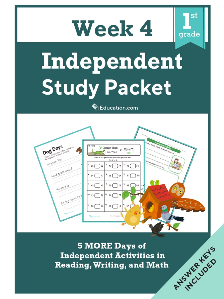 1st Grade Independent Study Packet Week 4 | PDF | Gratitude | Breathing