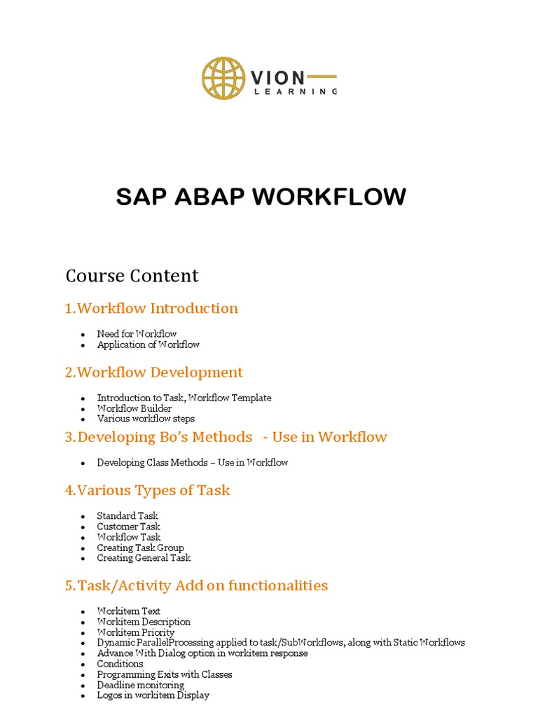 Sap Abap Workflow Pdf Workflow Software Development