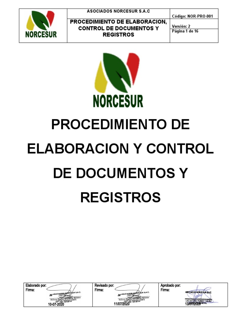 Procedimiento de Control de Documentos y Registros | PDF | Sistema de información geográfica ...