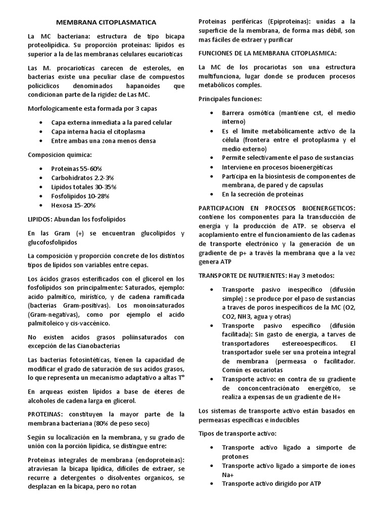 Membrana Citoplasmatica Pdf Membrana Celular Lípido