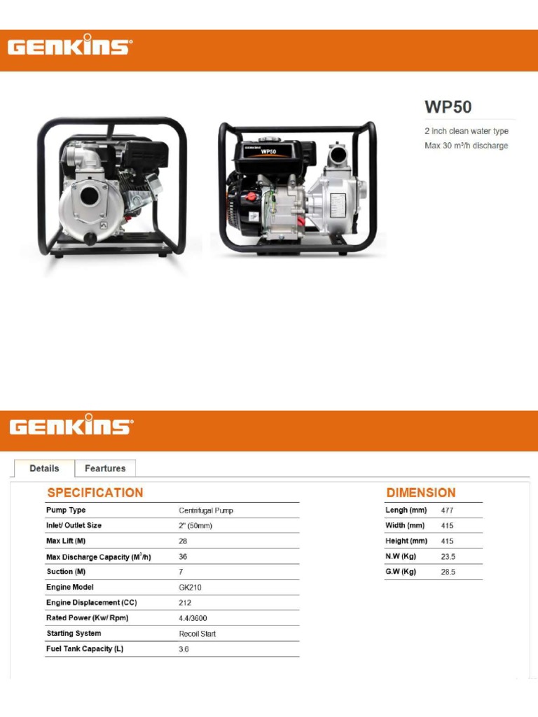 Datasheet Genkins WP50 | PDF