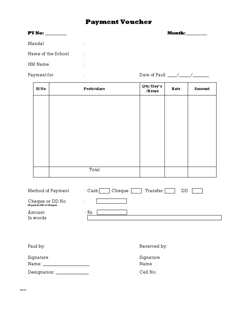 School Payment Voucher Template | PDF | Finance & Money Management | Law