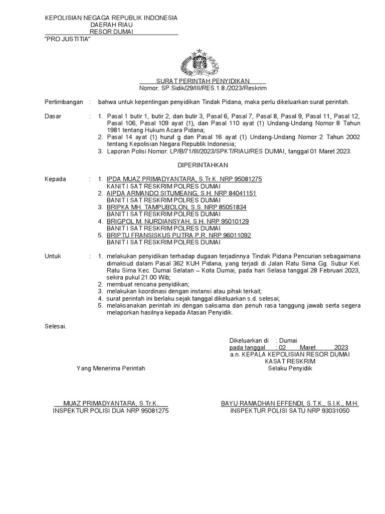 SP Sidik, Gas, SPDP | PDF