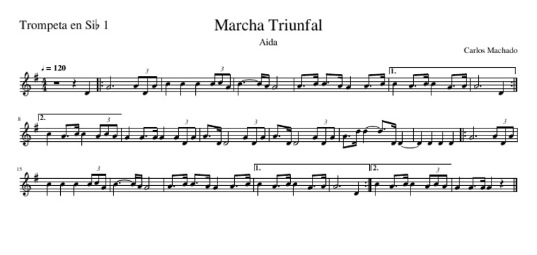 Aida Marcha Triunfal Partitura Trompeta | PDF