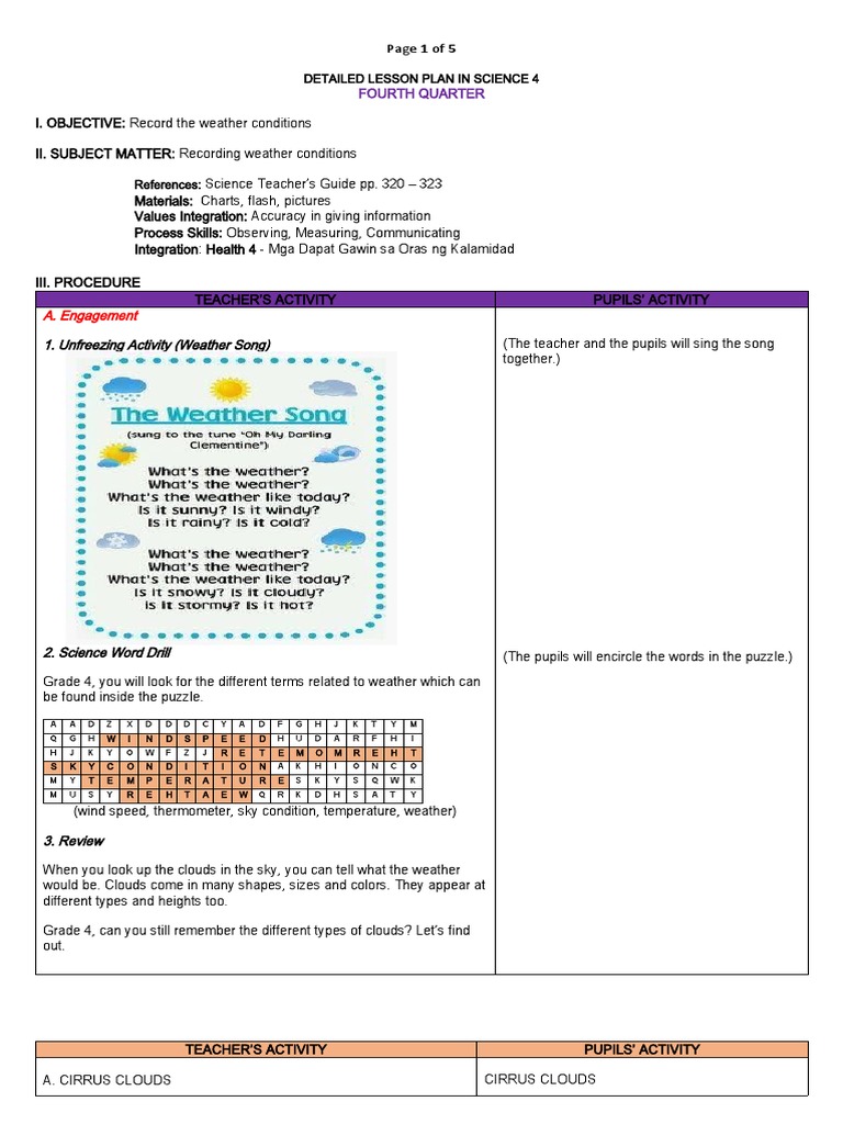 (4th) Record The Weather Conditions | PDF | Weather | Weather Forecasting