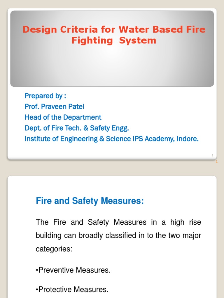 Design of Water Based Fire Fighting System | Download Free PDF | Fire ...
