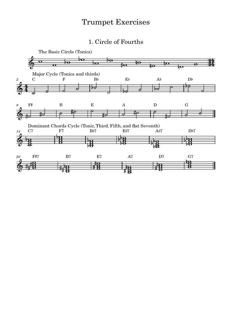 Trumpet Exercises - Full Score | PDF | Elements Of Music | Music Theory