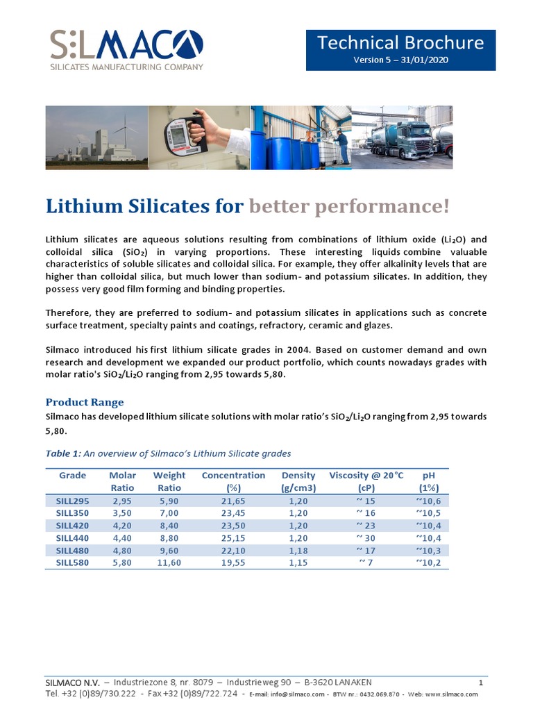 SILMACO - Lithium Silicates - Technical Brochure - EN - v5 | PDF ...