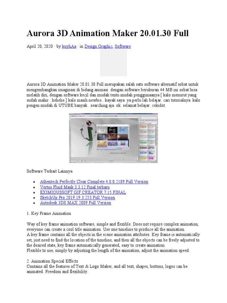Aurora 3D Animation Maker 20 | PDF | Computing | Software