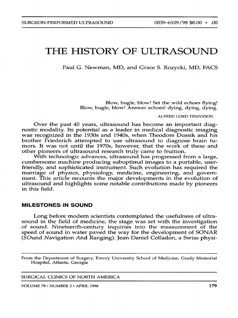 Newman 1998 | PDF | Medical Ultrasound | Ultrasound