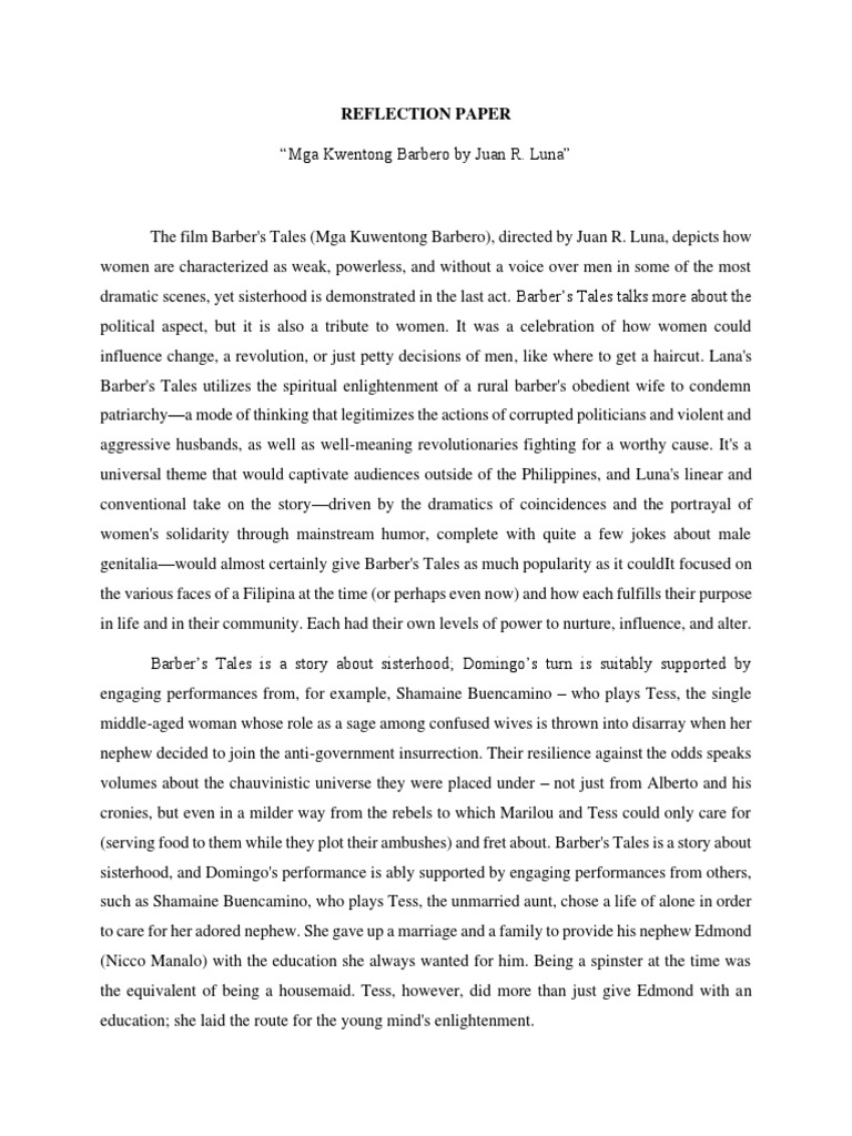 Liedo, Jay-Ar D. BPA 2-1 - REFLECTION PAPER | PDF | Woman