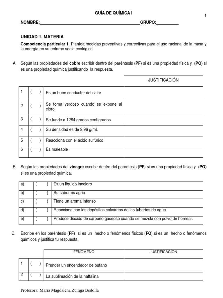 Guía 2 De Química I Sept 2022 Pdf Importar Sustancias Químicas