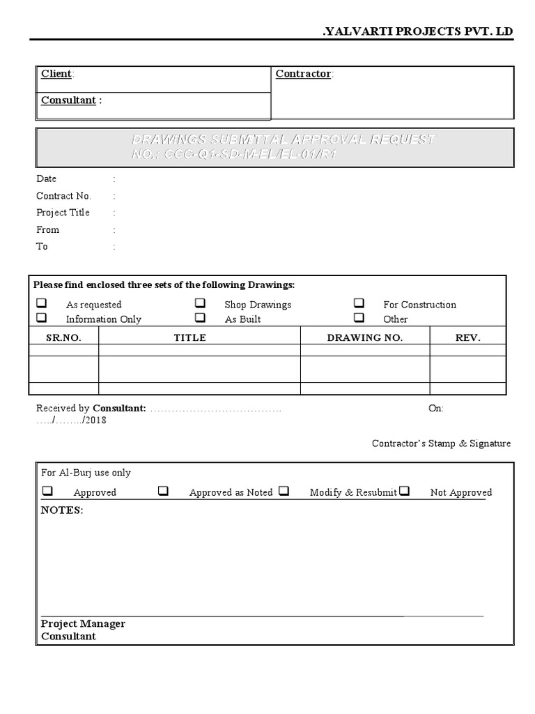 SHOP DWG SUBMITTAL | PDF