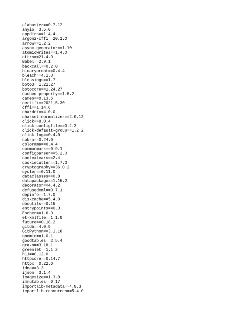 Python Package Dependencies List | PDF