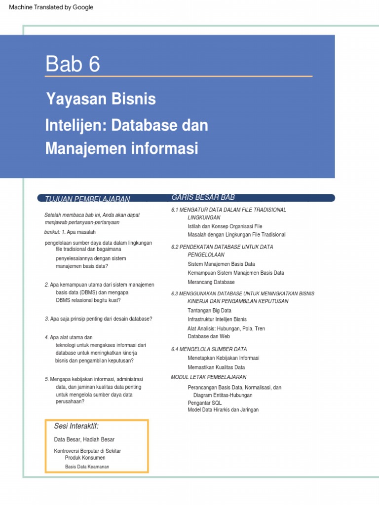 Bab 6 Sistem Informasi Management | PDF
