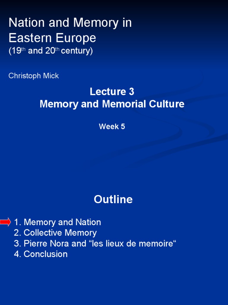 Memory and Nation in Eastern Europe | PDF | Memory | Ethnic Groups
