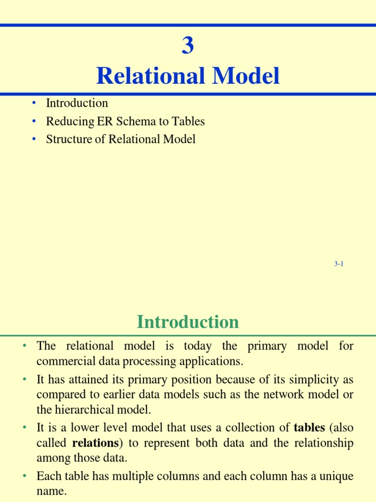 3 Relational Model 1 Pdf Relational Model Relational Database