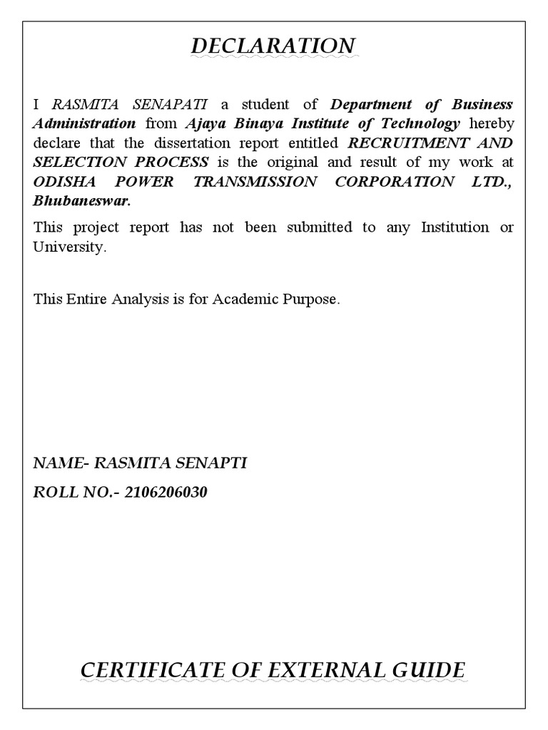 (Recruitment & Selection Process), ABIT College | PDF | Recruitment ...