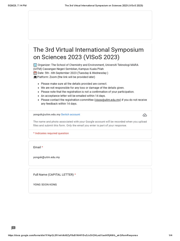 VISoS 2023: Virtual Science Symposium | PDF | Computers