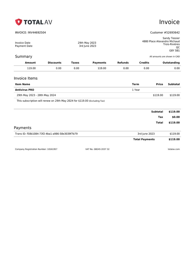 INVOICE: INV44692504 Customer #52693642 | PDF | Invoice | Taxation