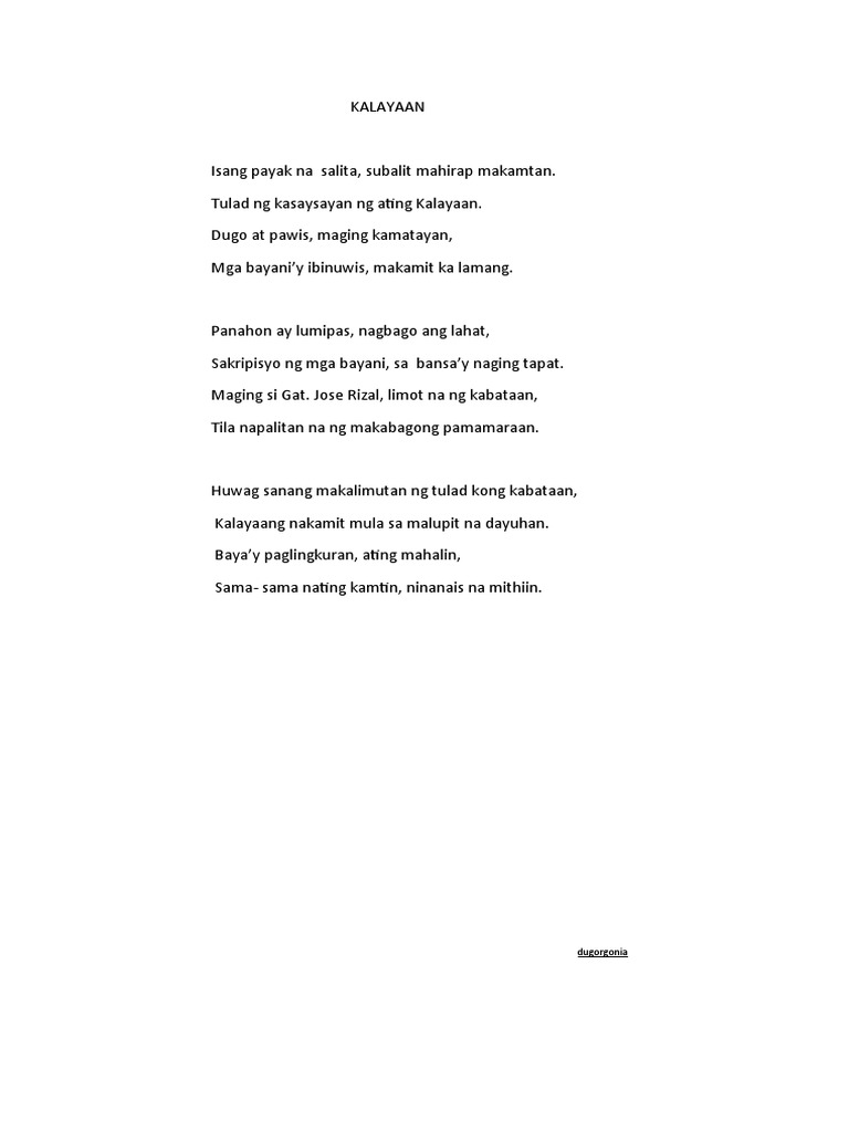 Kalayaan New | PDF
