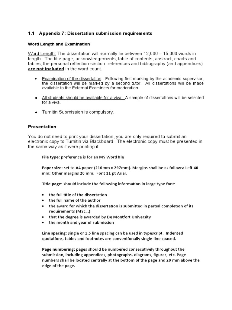Dissertation Submission Guidelines | PDF | Methodology | Thesis