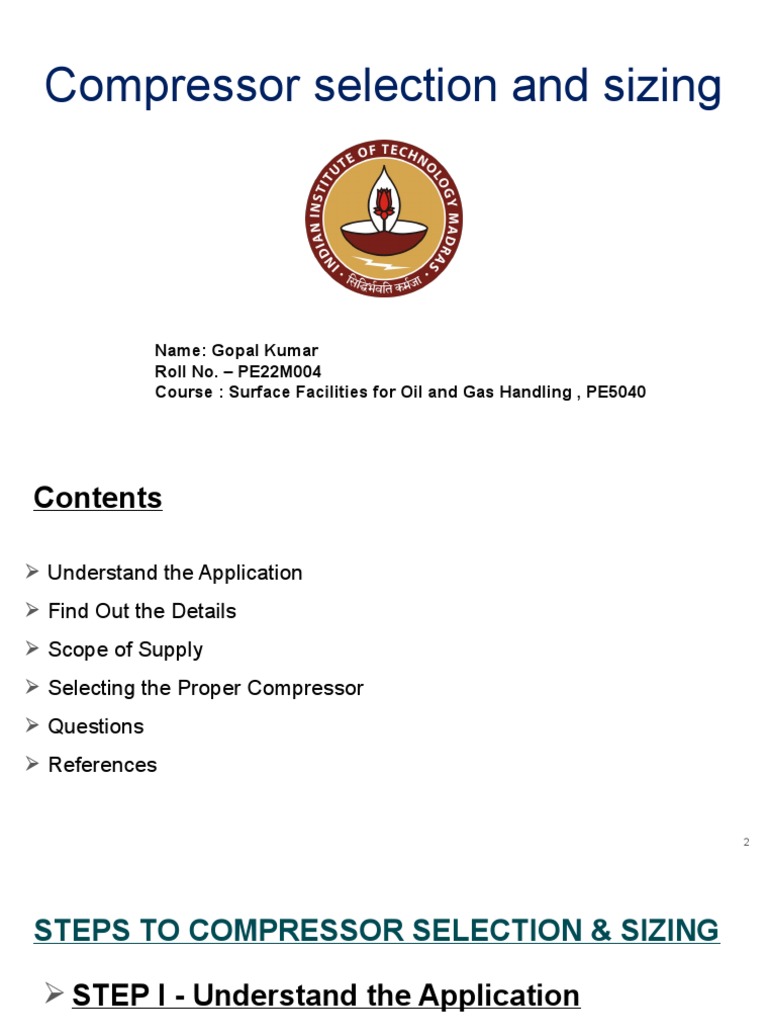 Compressor Selection & Sizing | PDF | Piston | Vehicle Parts