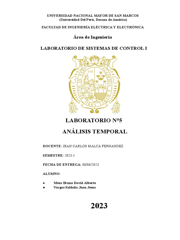 Guia V - Sistemas de Control I - David Alberto Meza Bruno - Juan Vargas ...