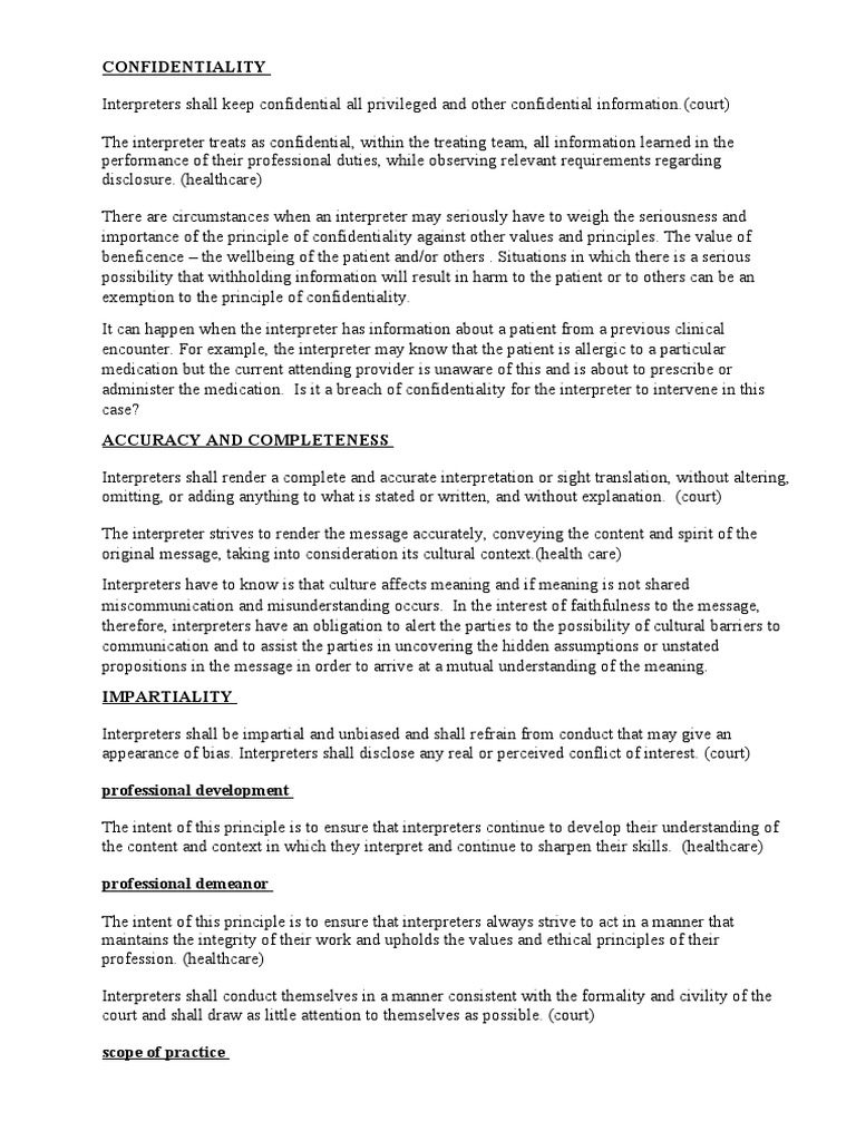 Codes of Ethics | PDF | Confidentiality | Language Interpretation