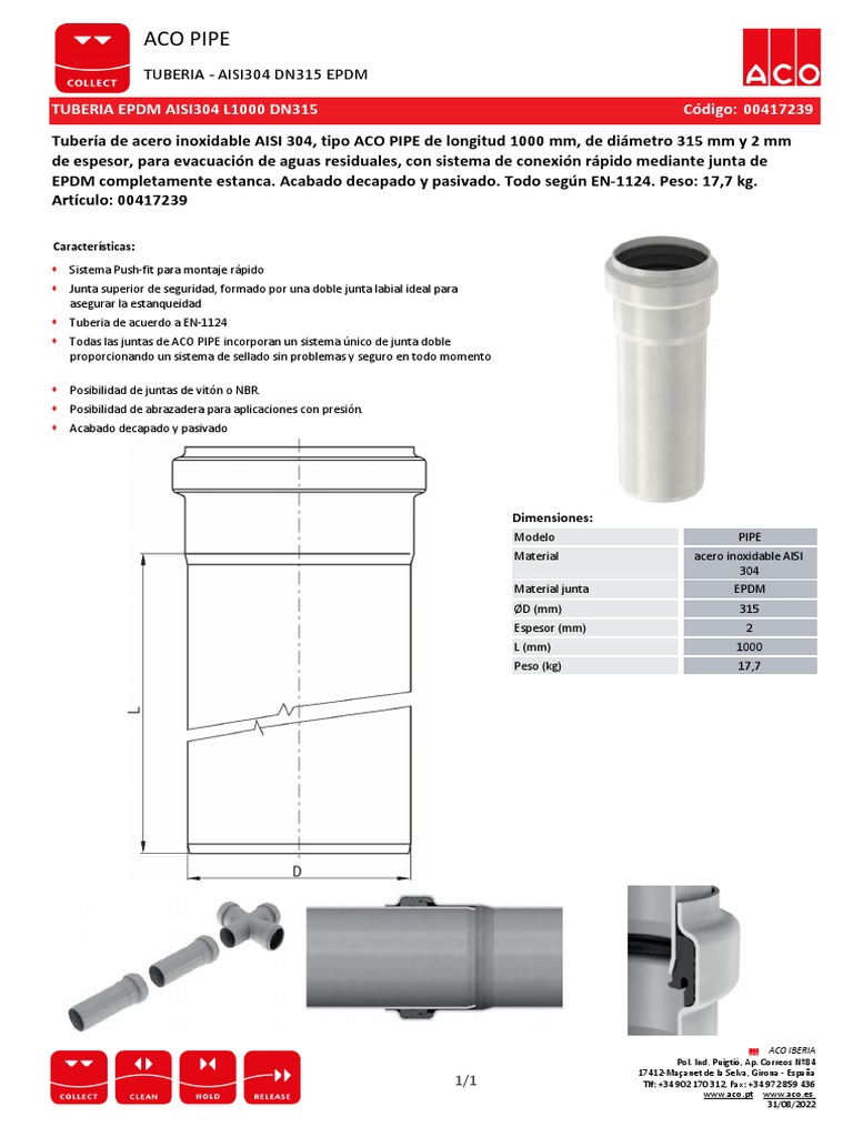 Tuberia 315 Acero Inoxidable | PDF | Tubería (transporte de fluidos ...