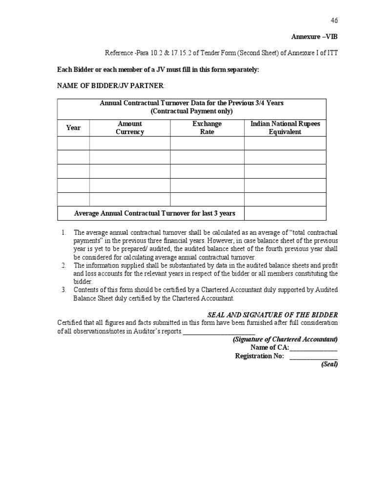 Annexure-Vib Turnover Certificate | PDF