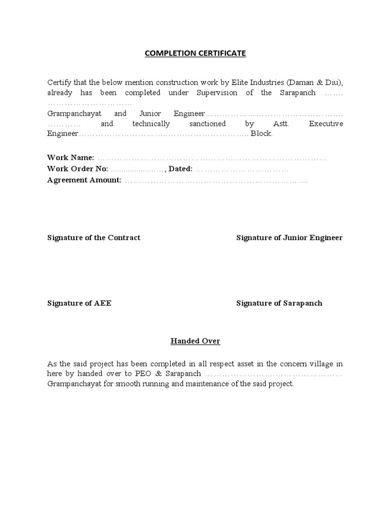 Completion Certificate | PDF