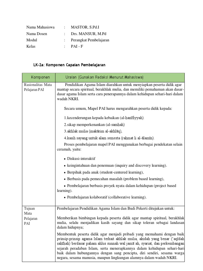 Format Tugas Lokakarya Lk.2 | PDF