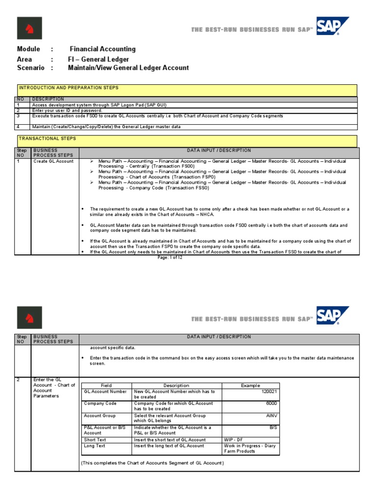 General Ledger Master Data Maintenance | PDF | Computer Science ...