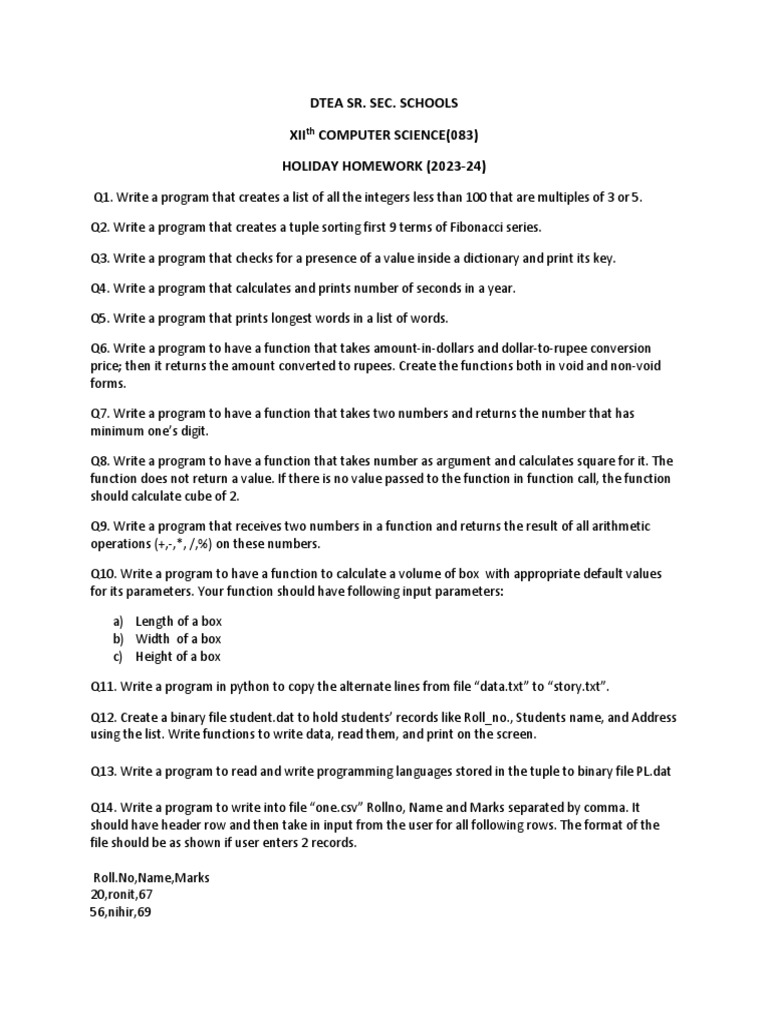 Class 12 Computer Science | PDF | Computers