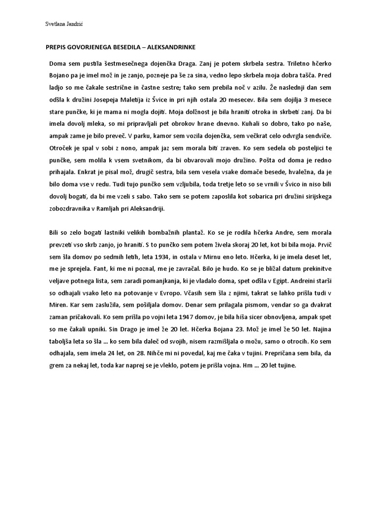 Aleksandrinke, Katalena | PDF