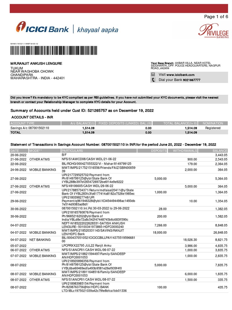 Statement DEC2022 265757521 | PDF | Banks | Economy Of India