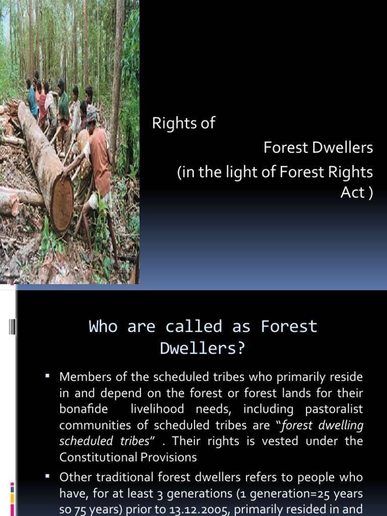 Forest Dwellers Rights | PDF | Natural Environment | Natural Resource ...