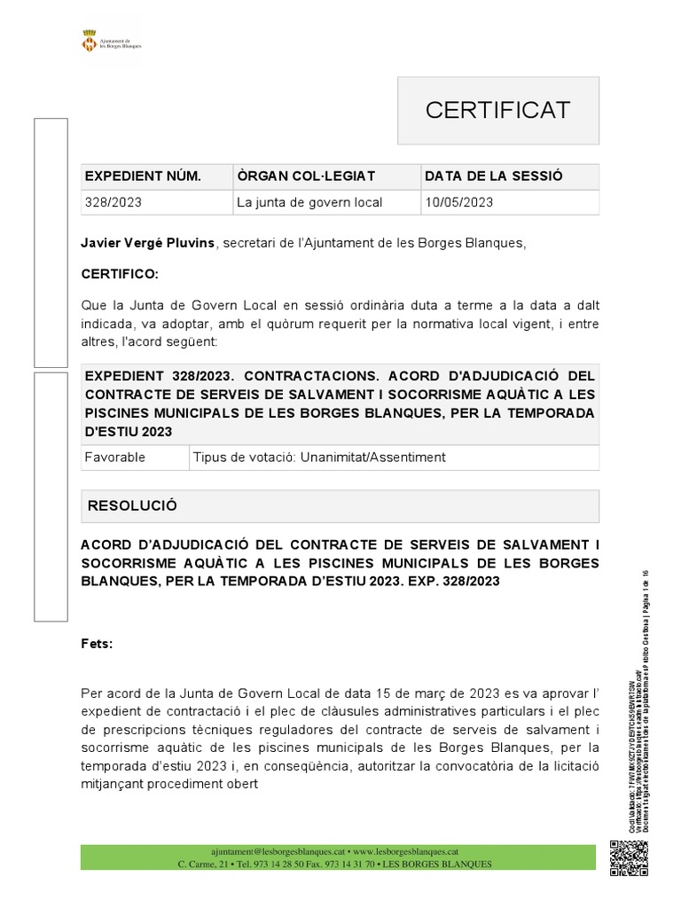 Certificat - Certificat D'acords - Certificat D'acord | PDF