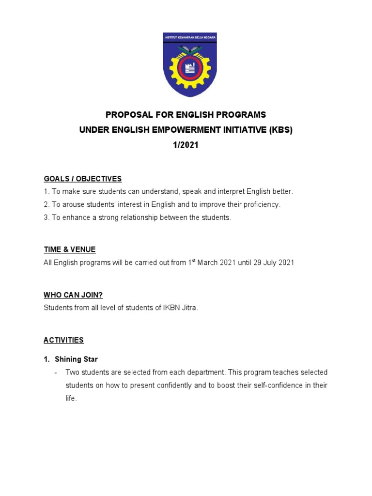 English Empowerment Initiative Proposal | PDF