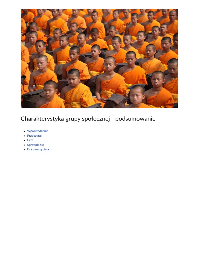 Charakterystyka Grupy Spolecznej | PDF