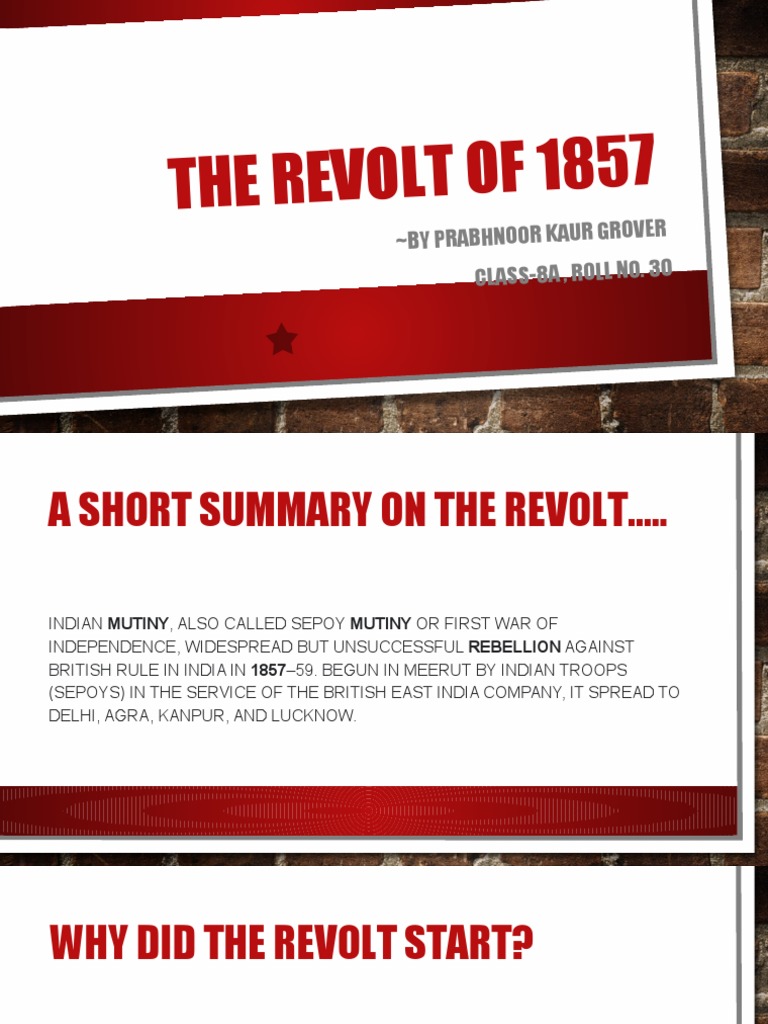 The Revolt of 1857 | PDF | Indian Rebellion Of 1857 | British Raj