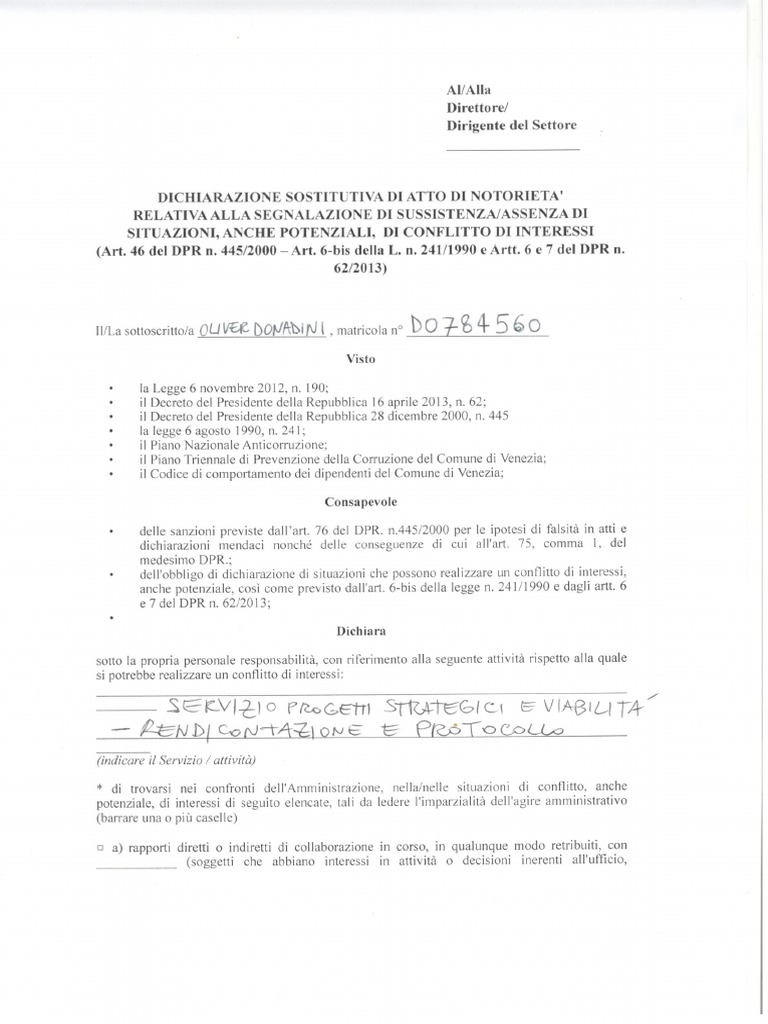 Conflitto Di Interessi | PDF