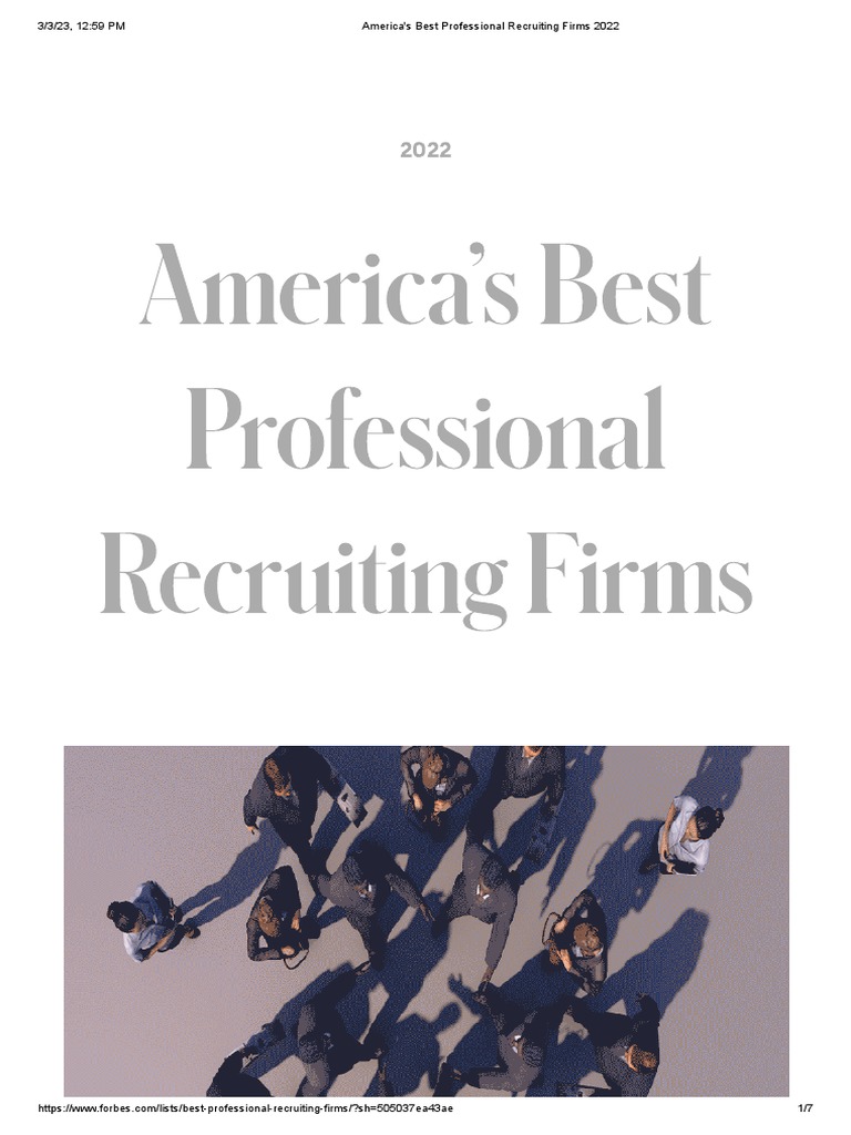 America's Best Professional Recruiting Firms 2022 | PDF | Companies | Business